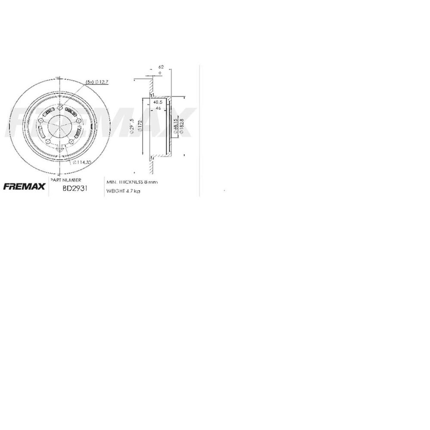 Disco de Freio - Traseiro Fremax BD2931